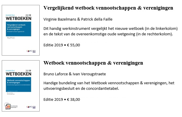 VOORDEELAANBOD 'Vergelijkend wetboek vennootschappen & verenigingen ...