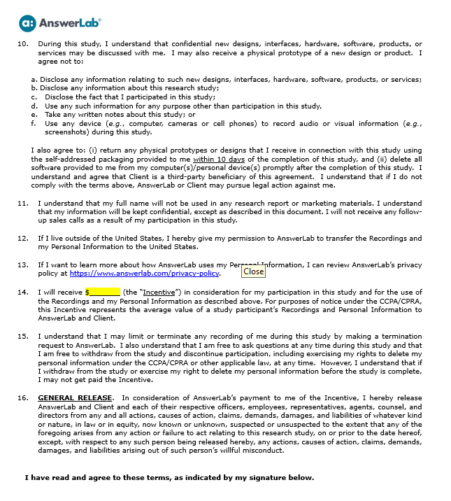 Non Disclosure Agreement