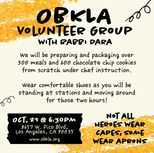 OBKLA Volunteer Group with Rabbi Dara - October 21, 2025