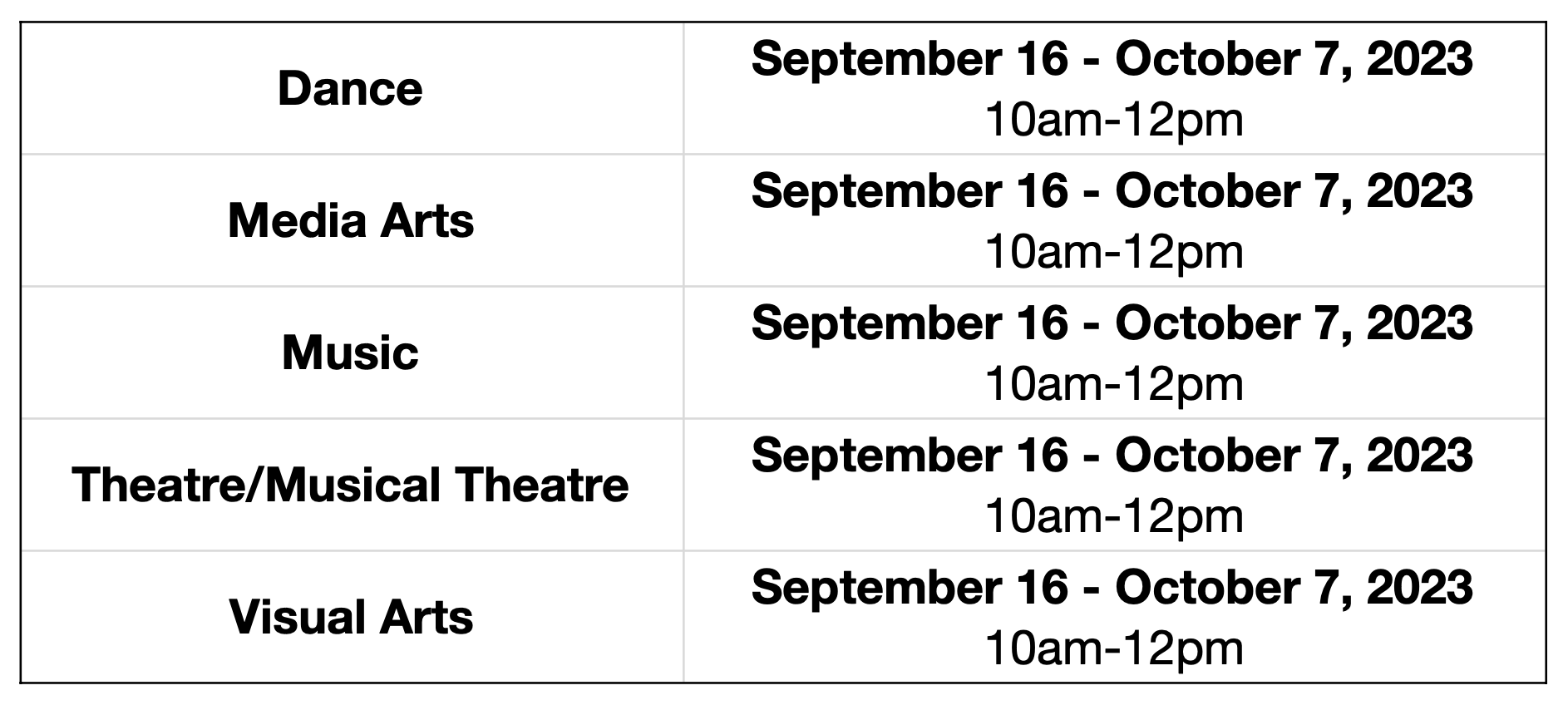 Saturday Program Session One