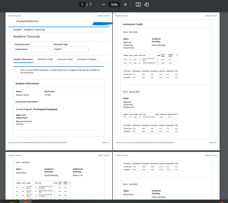Utah State University: 1R Required Documents 1/1/2024