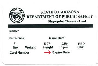Fingerprint Clearance Card Expiration Date Location
