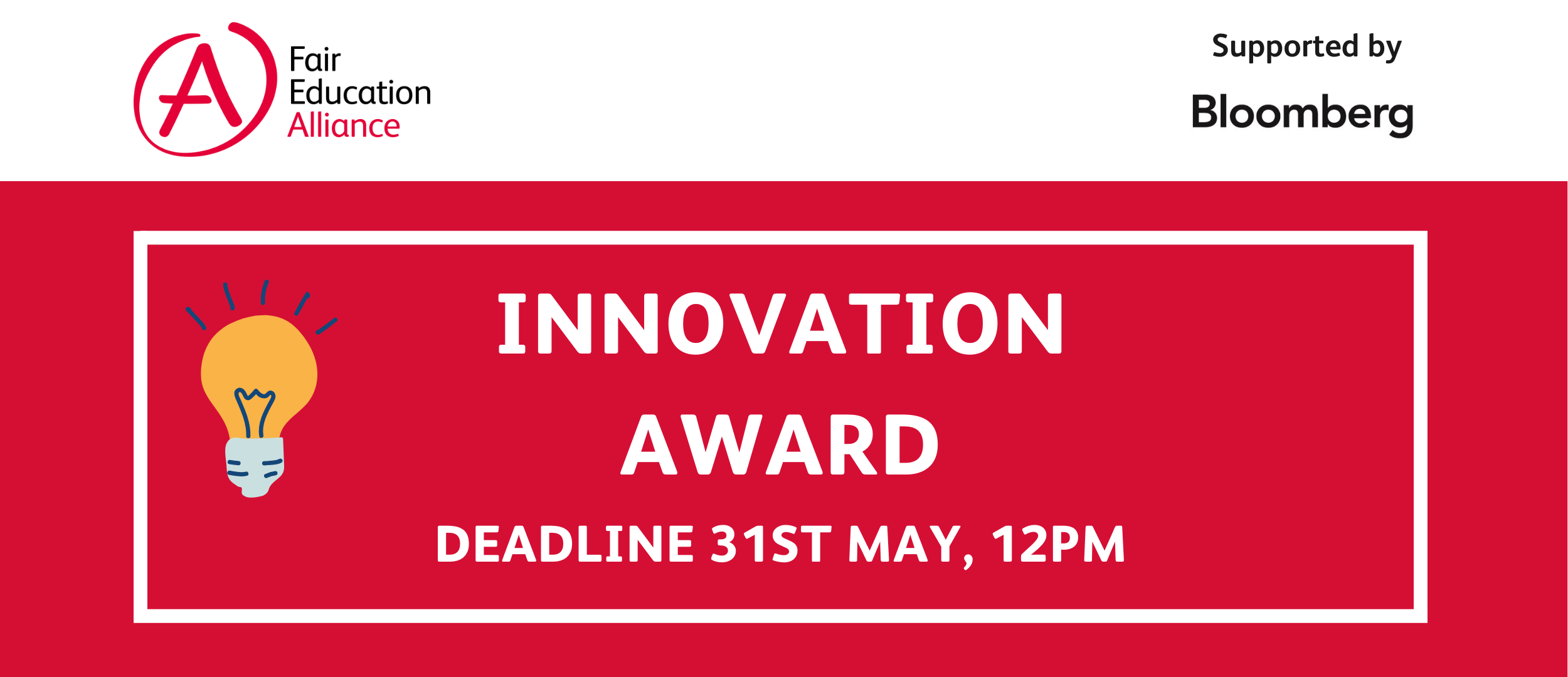 Innovation Award applications open - deadline 31st May, 12pm