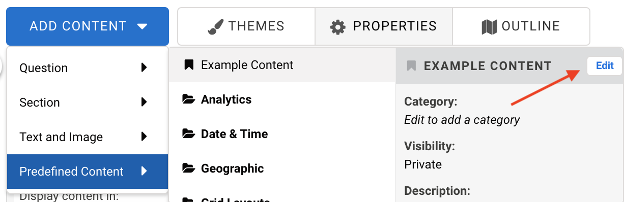 Adding and Deleting Predefined Content