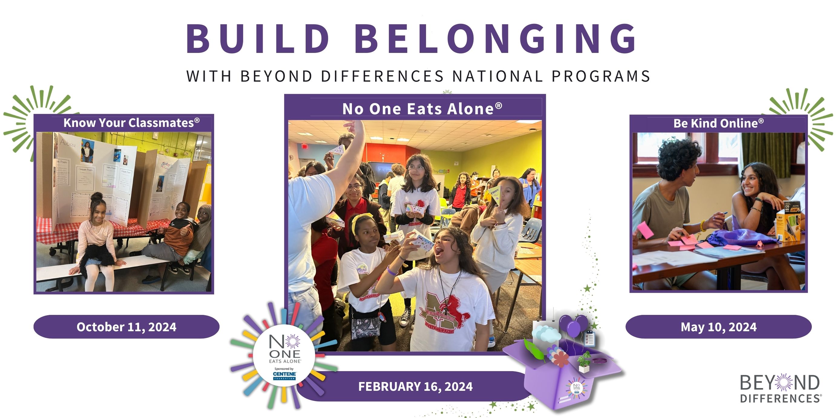 Image displays 3 national programs, know your classmates, no one eats ...