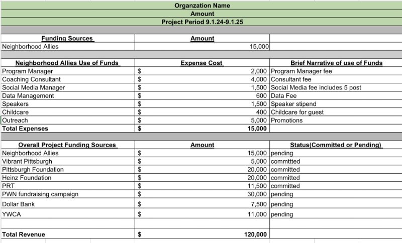 RISE HIGH Grant Budget Template